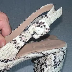 27 EDIT | Shoes | 27 Edit Meera Snakeprint Leather Sling Back Block ...